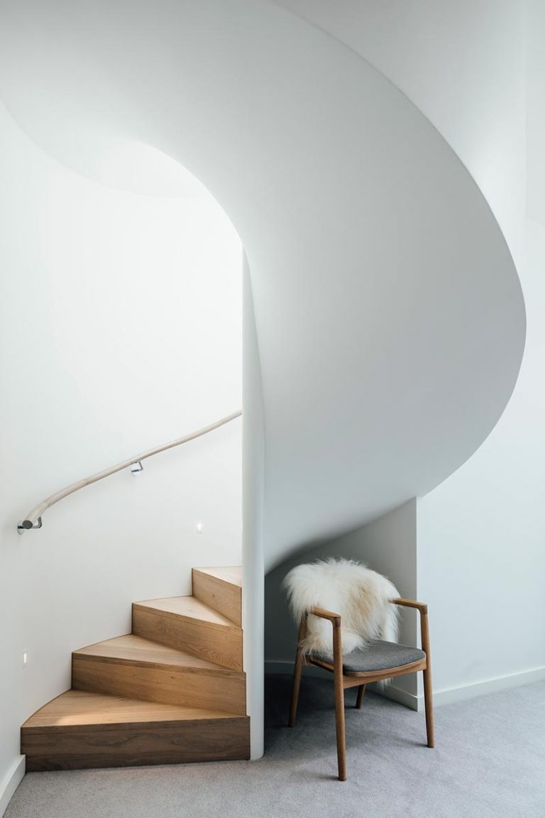 Delightful Home Extension in Melbourne with Sculptured Spiral Staircase