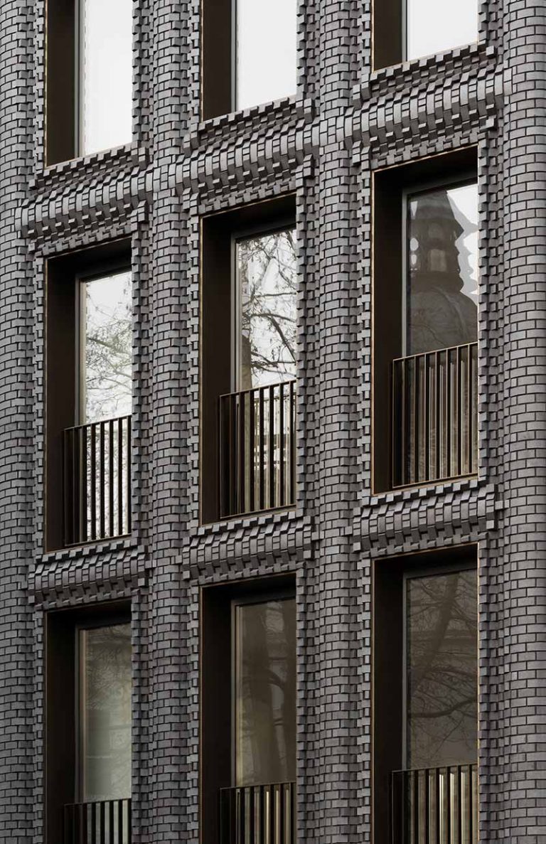 Modern Brick Facade Building Design in London’s Fitzrovia