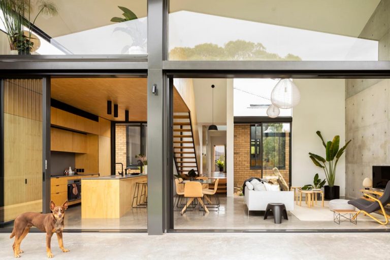 Cement, Metal-wrapped Modern Home Extension Design in Sydney, AU