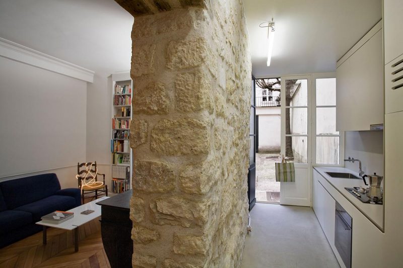Beautiful Studio Apartment In Paris W/ An Exposed Stone Wall