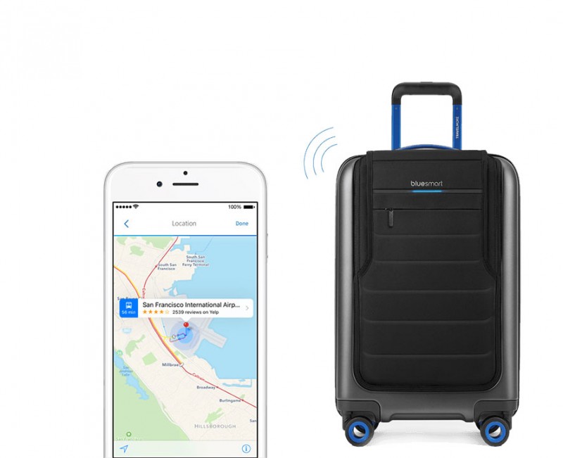 Smart carry-on you can track, weigh and lock with your phone