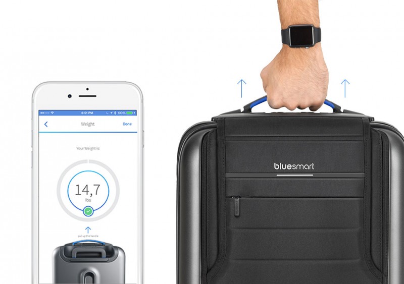 Smart carry-on you can track, weigh and lock with your phone