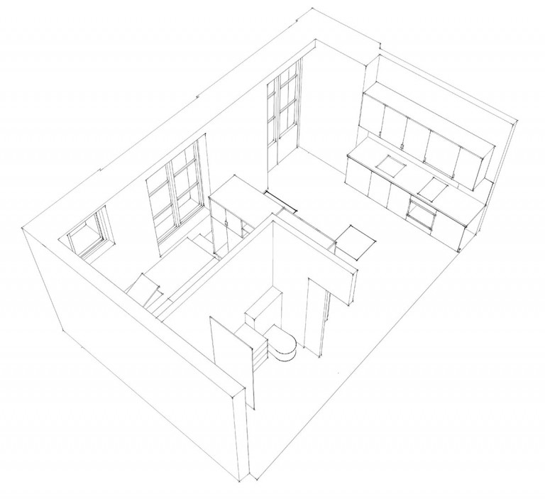 Tiny one bedroom studio apartment full of Parisian charm